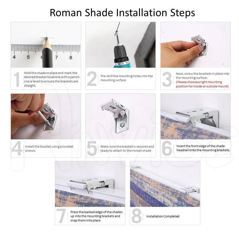 Anvige Flat Roman Shades,Hardware For Installation Included,Window Tre ...